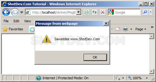 ASP.NET(vb.net) & Page.RegisterClientScriptBlock (Call JavaScript) | ShotDev.Com